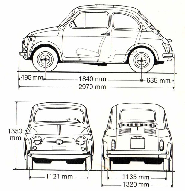 Stilvolle Fiat 500 Abmessungen Bilder
