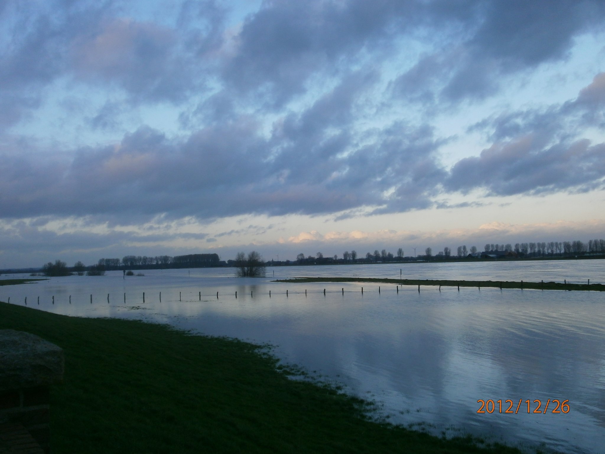 Rhein Hochwasser Grieth am Rhein - Kalkar