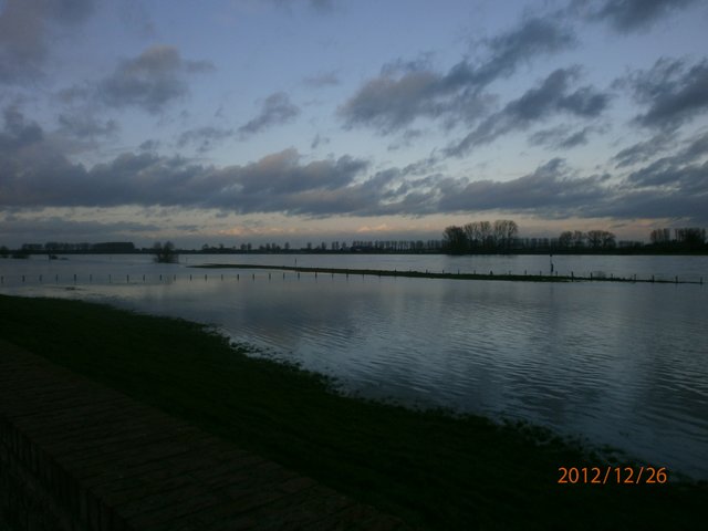 Rhein Hochwasser Grieth am Rhein - Kalkar