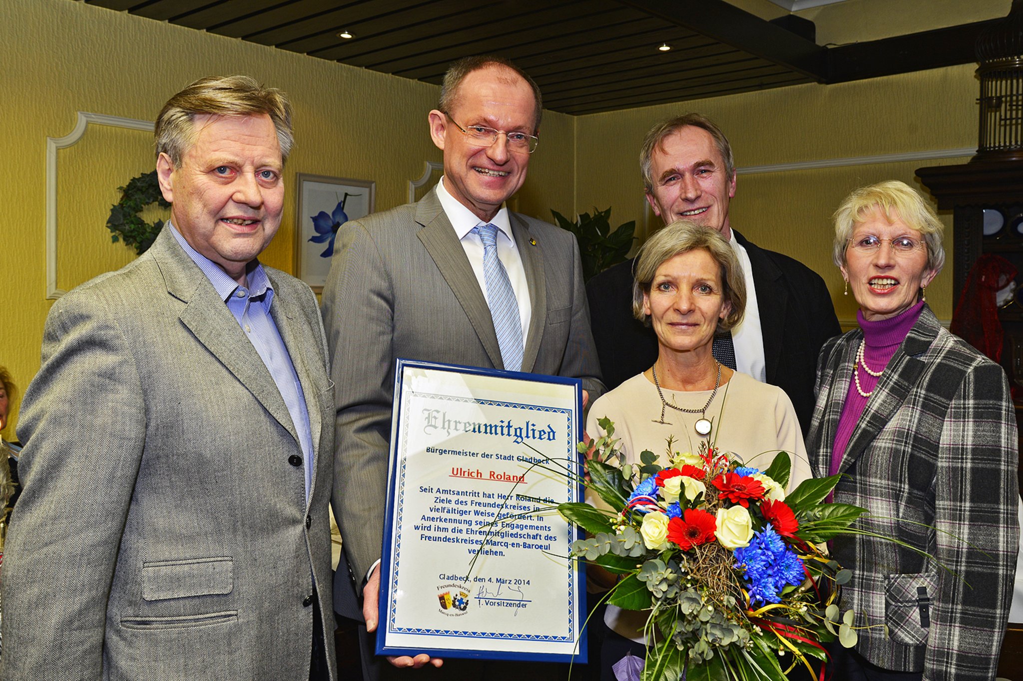 Bürgermeister U. Roland Ehrenmitglied im Freundeskreis Marcq-en-Baroeul ...