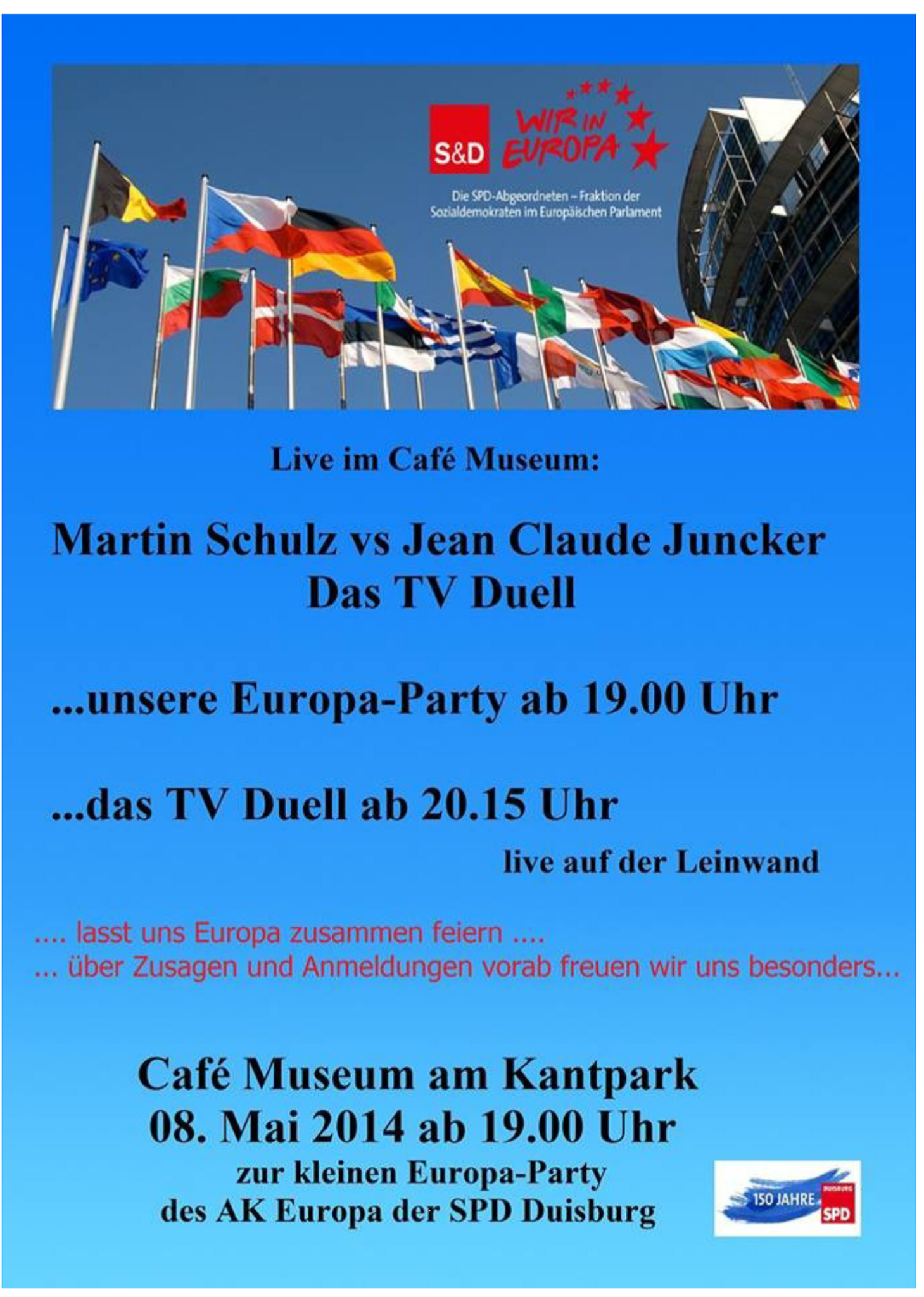 Public Viewing TV-Duell Schulz vs. Juncker - Duisburg