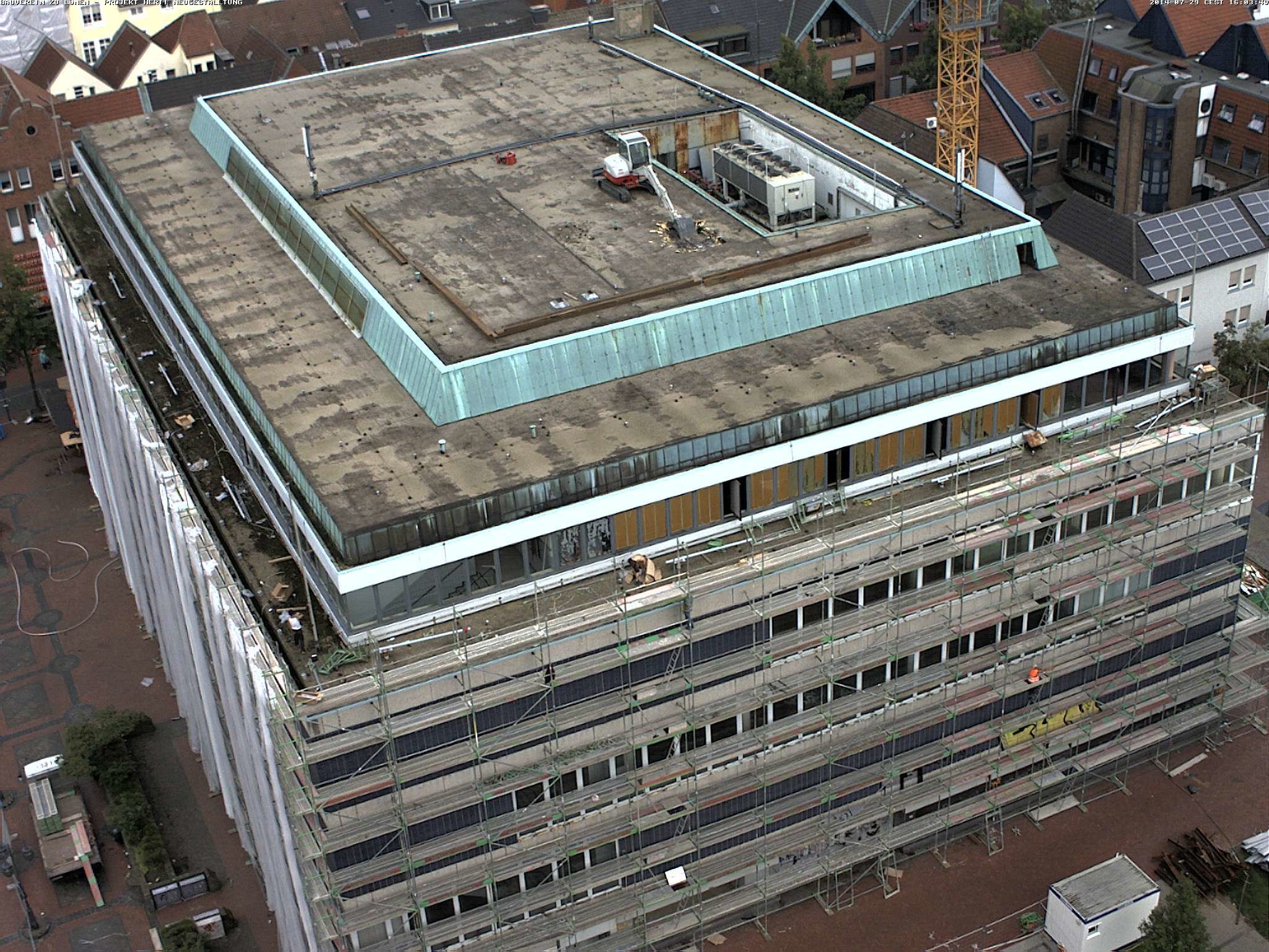 Bagger auf dem Dach - Lünen