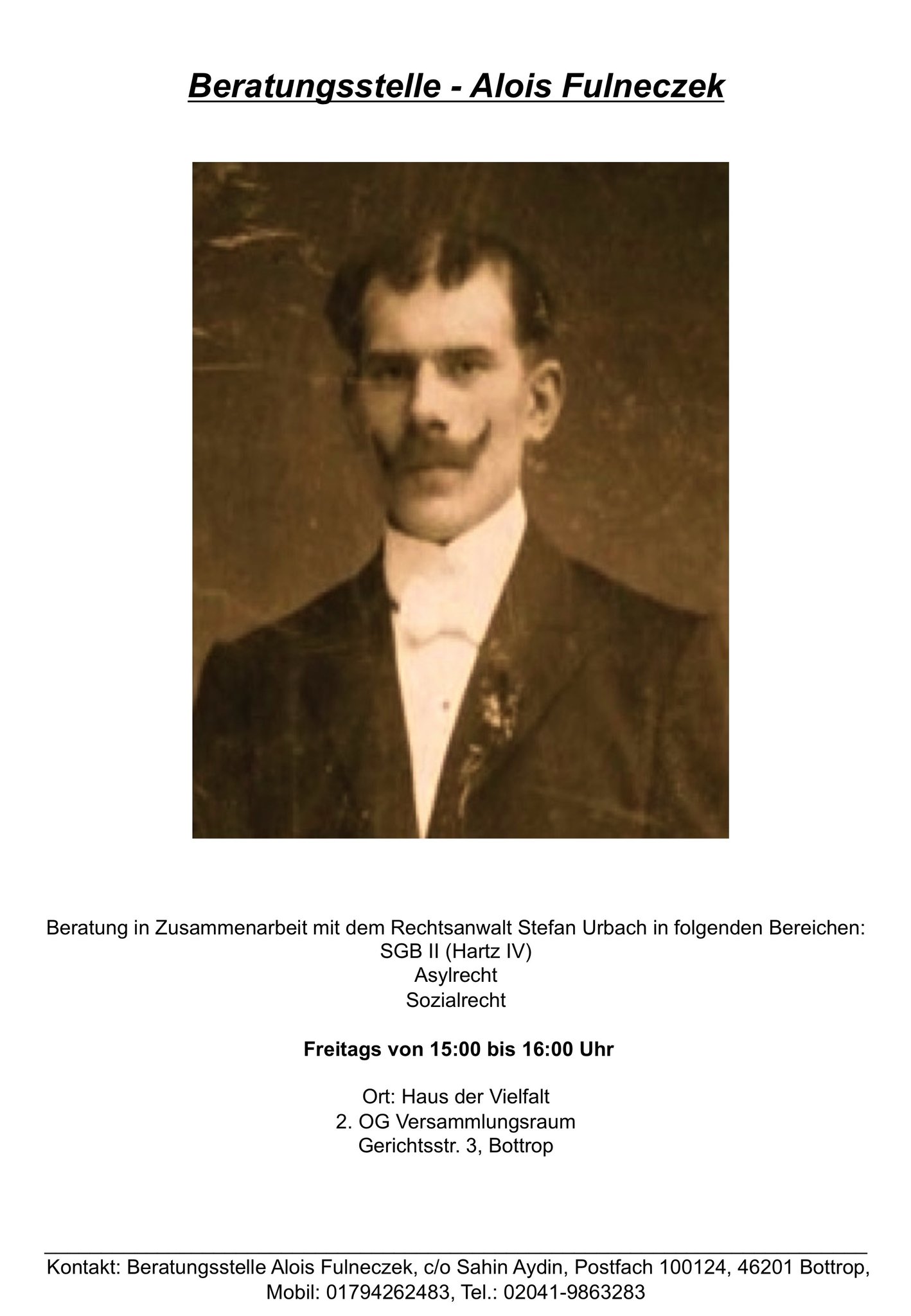 Sozialberatung am Freitag, 15. Juni 2018 fällt aus. - Bottrop