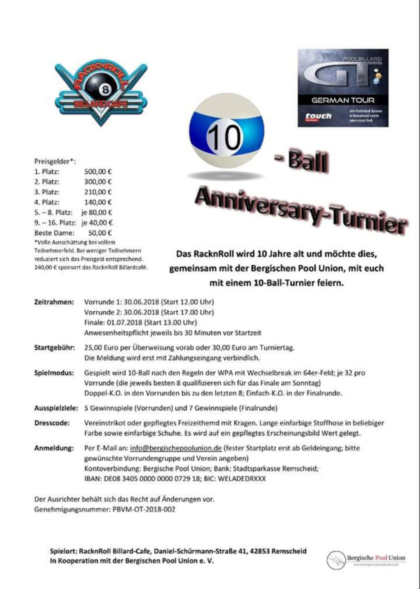 Geschlossene Vorstellung des BC Colours in Remscheid - Düsseldorf