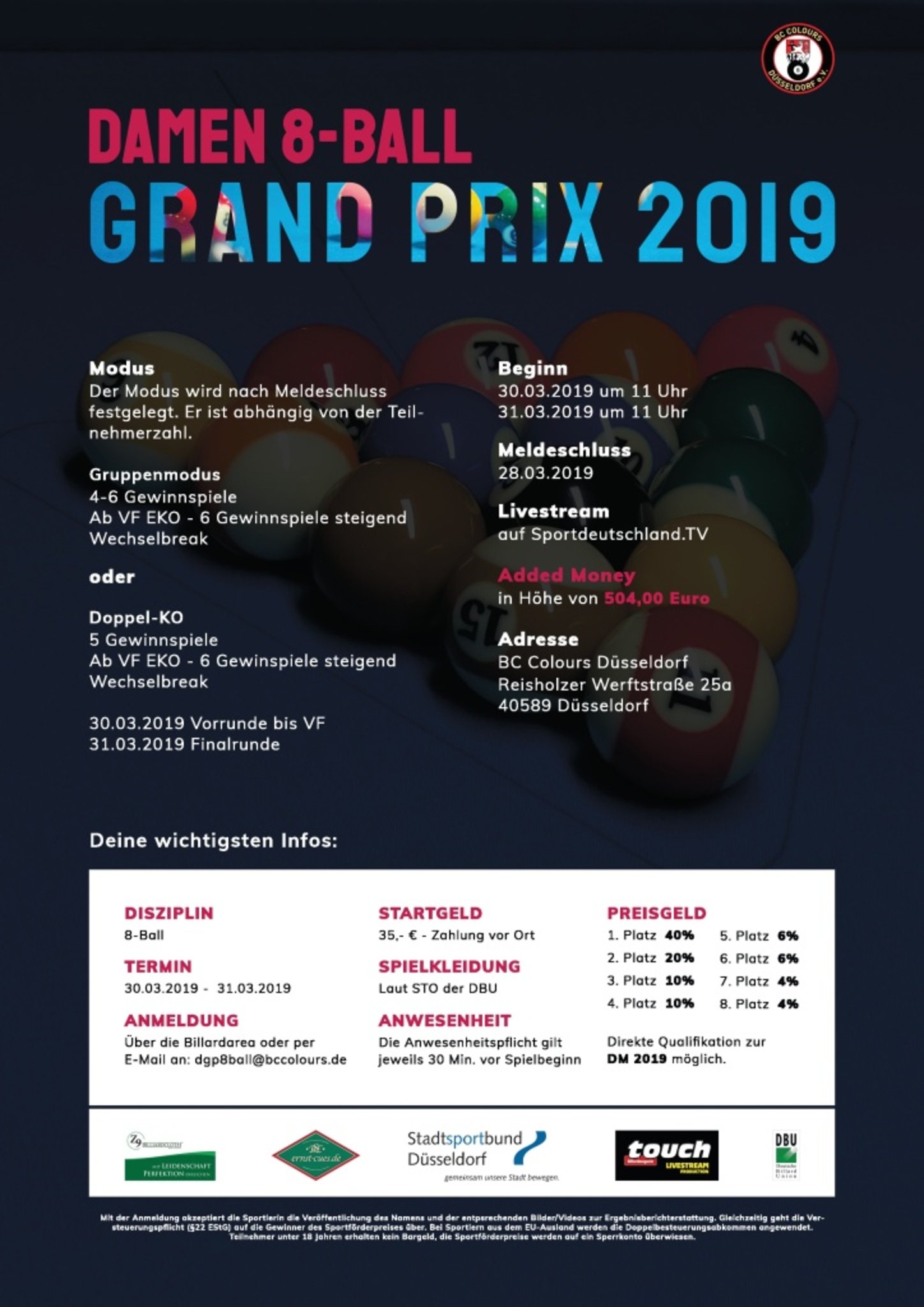 Spitzenbillard beim BC Colours Düsseldorf: 8-Ball Grand Prix beim BC ...