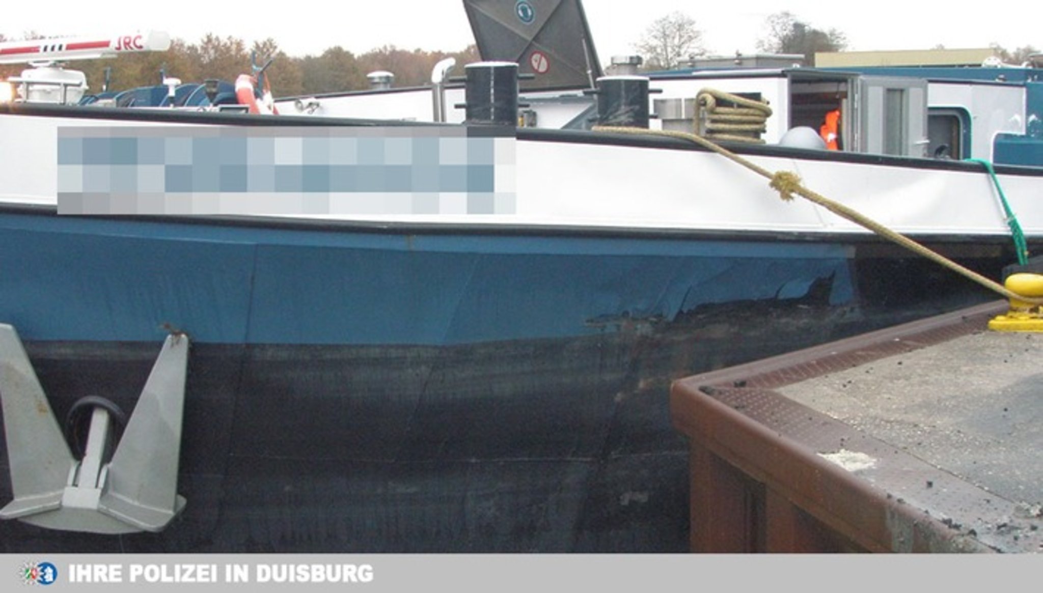 Schiffsunfall auf dem Wesel-Datteln-Kanal in Marl, Schiffe kollidieren ...