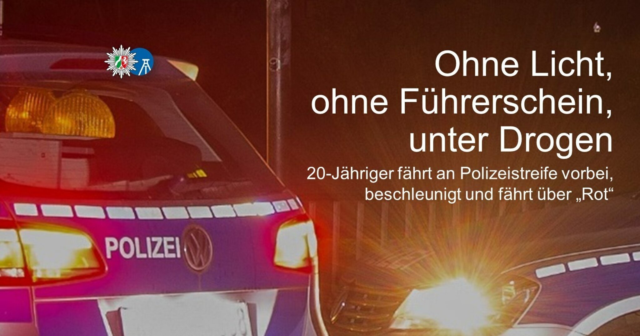 Polizei Bochum : Ohne Führerschein und Licht: Ohne Führerschein und Licht, aber unter ...