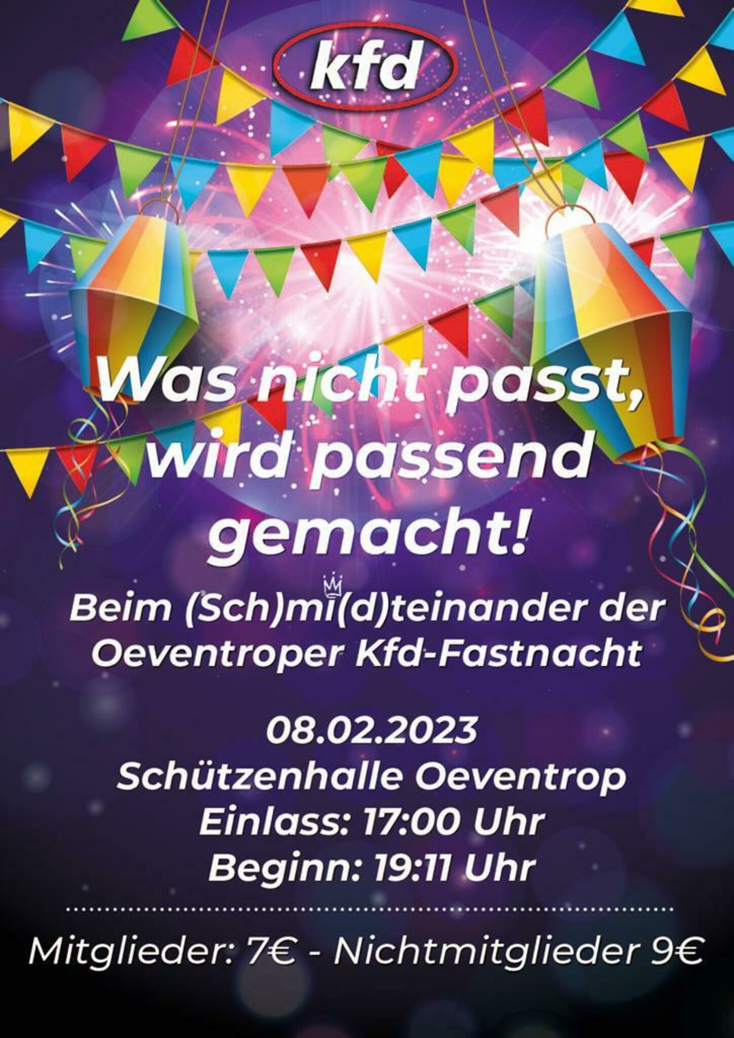 Kfd- Fastnacht in der Oeventroper Schützenhalle am 08. Februar 2023 - Arnsberg