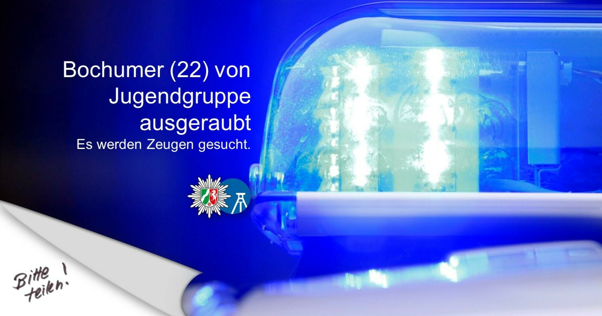 Polizeieinsatz der Polizei Bochum: Bochumer (22) von Jugendgruppe ...
