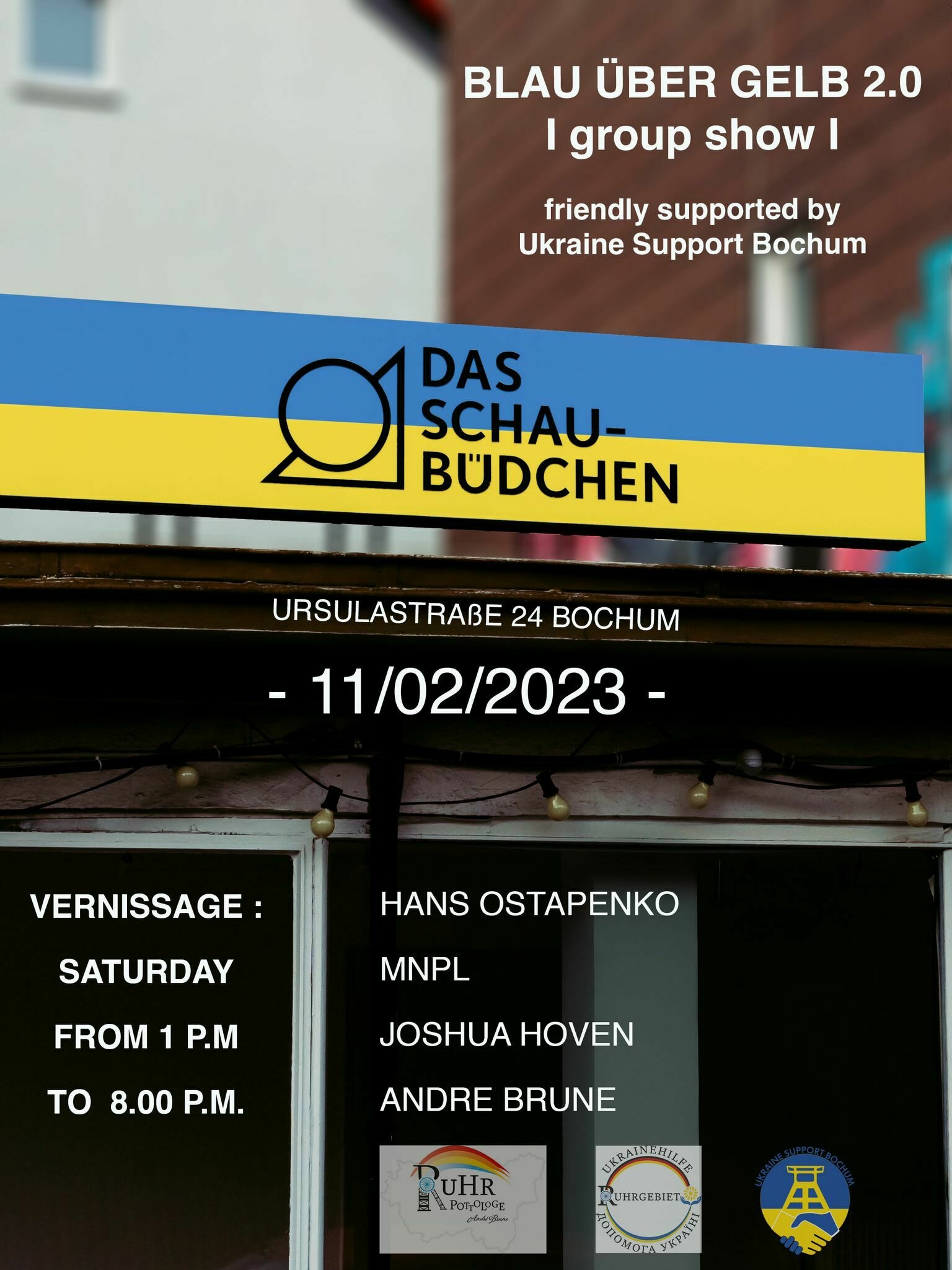 Vernissage "Blau über Gelb 2.0": Schaubüdchen mit Ruhrpottologe lädt am ...