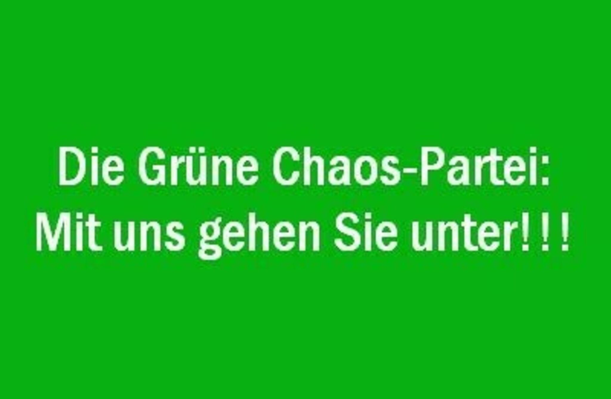 Ohne die Grünen geht es uns sehr viel besser.: Die Grüne Chaos-Partei ...