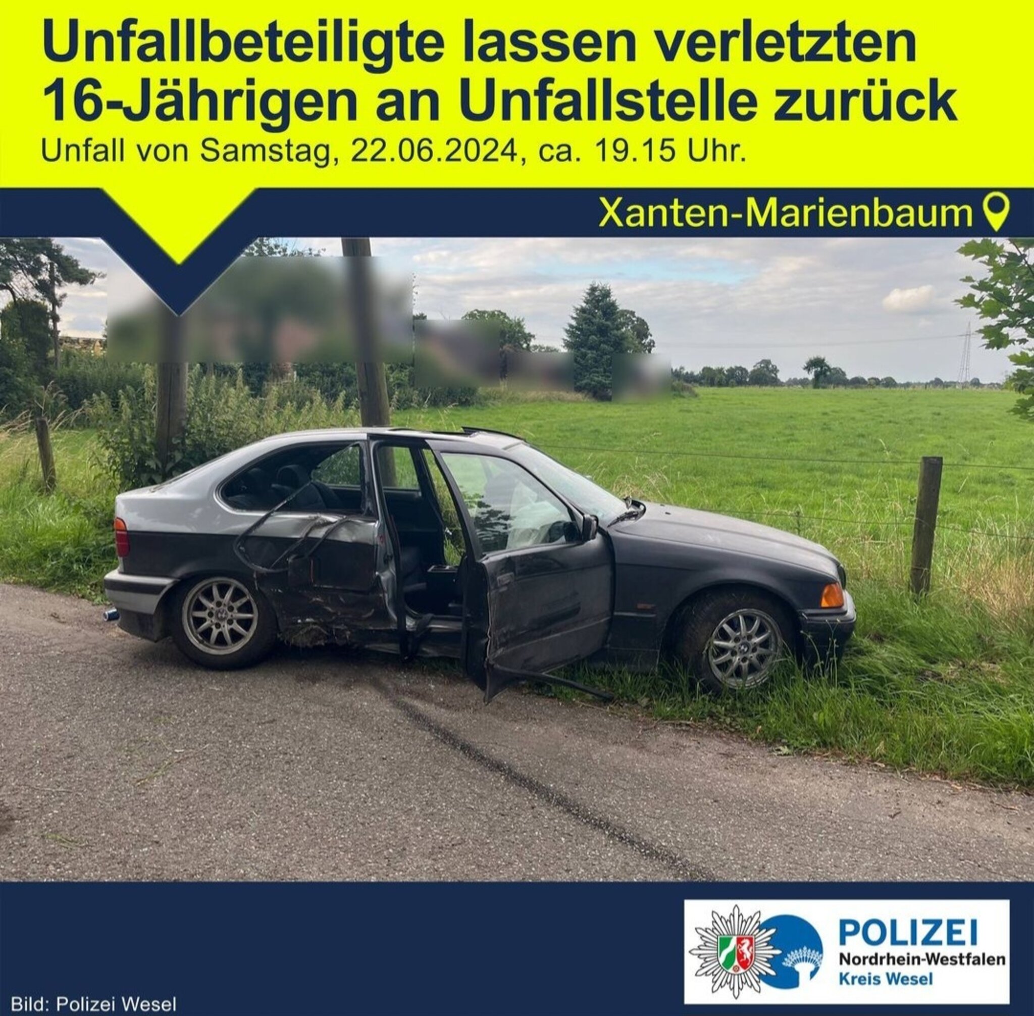 Polizei sucht Zeugen: Unfallbeteiligte lassen verletzten 16-Jährigen an Unfallstelle zurück ...