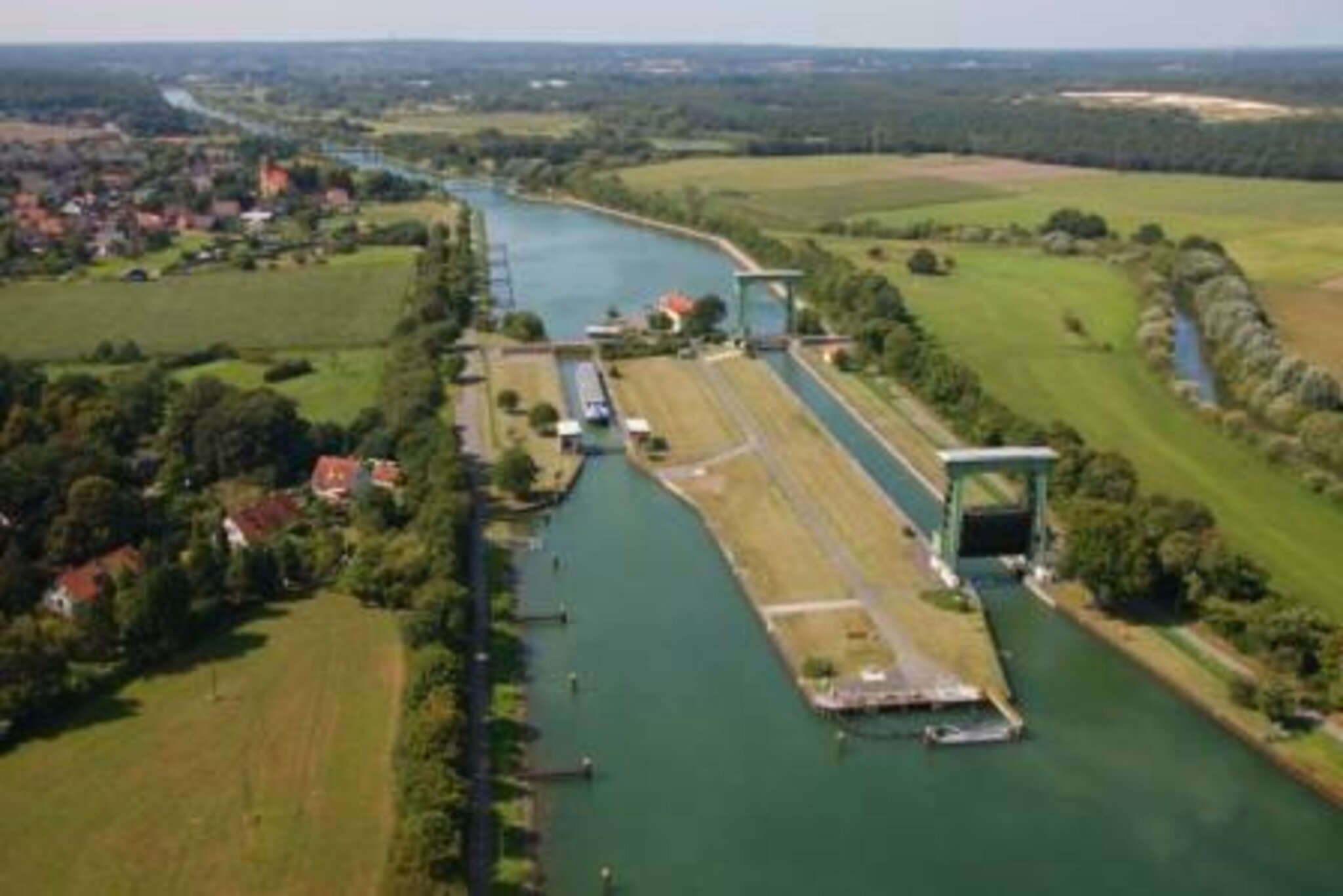 Schleuse Flaesheim am Wesel-Datteln-Kanal wurde von Demonstranten für ...