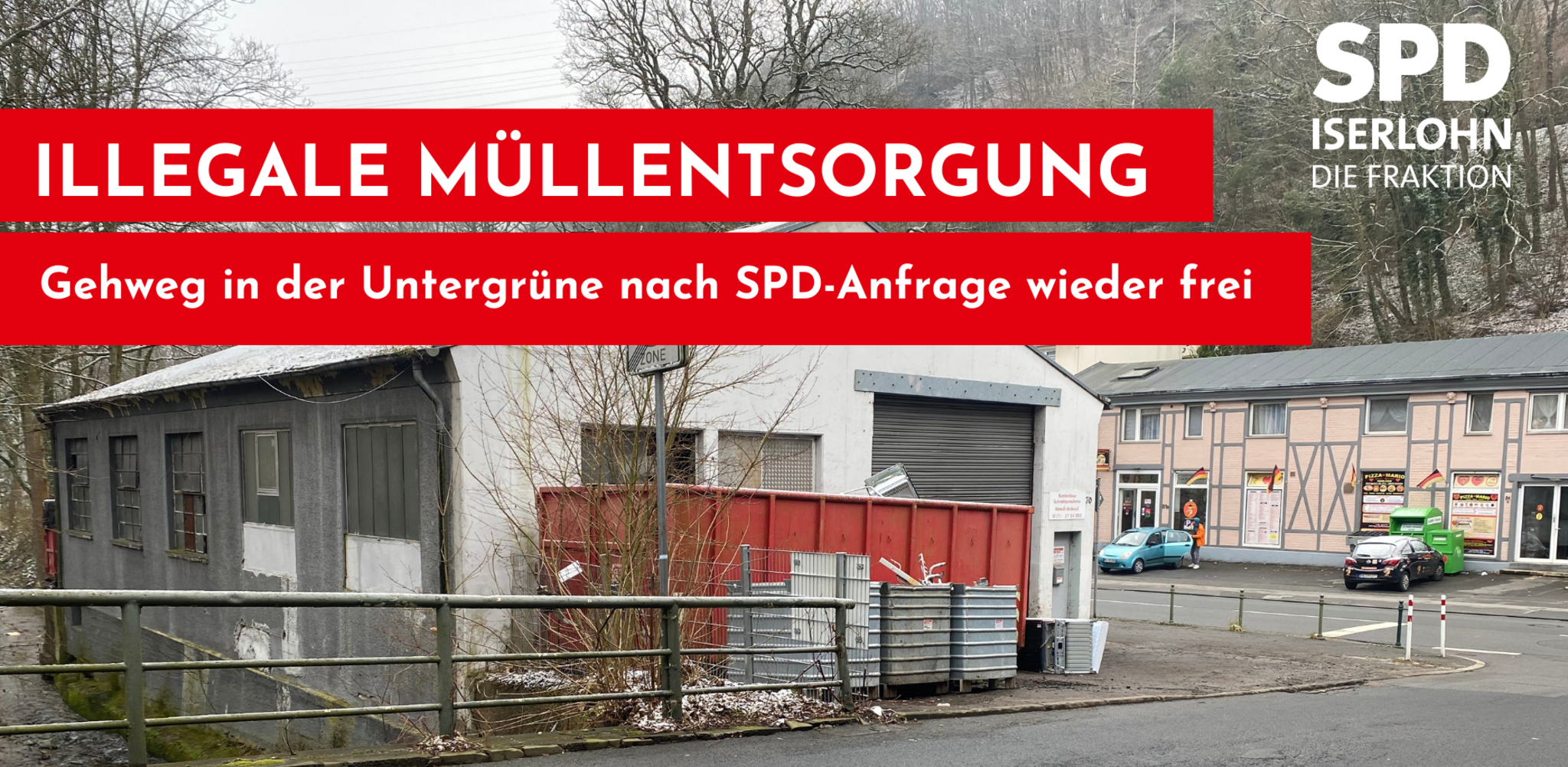 Müll und Sperrgut in der Untergrüne: Gehweg nach SPD-Anfrage wieder frei - Iserlohn