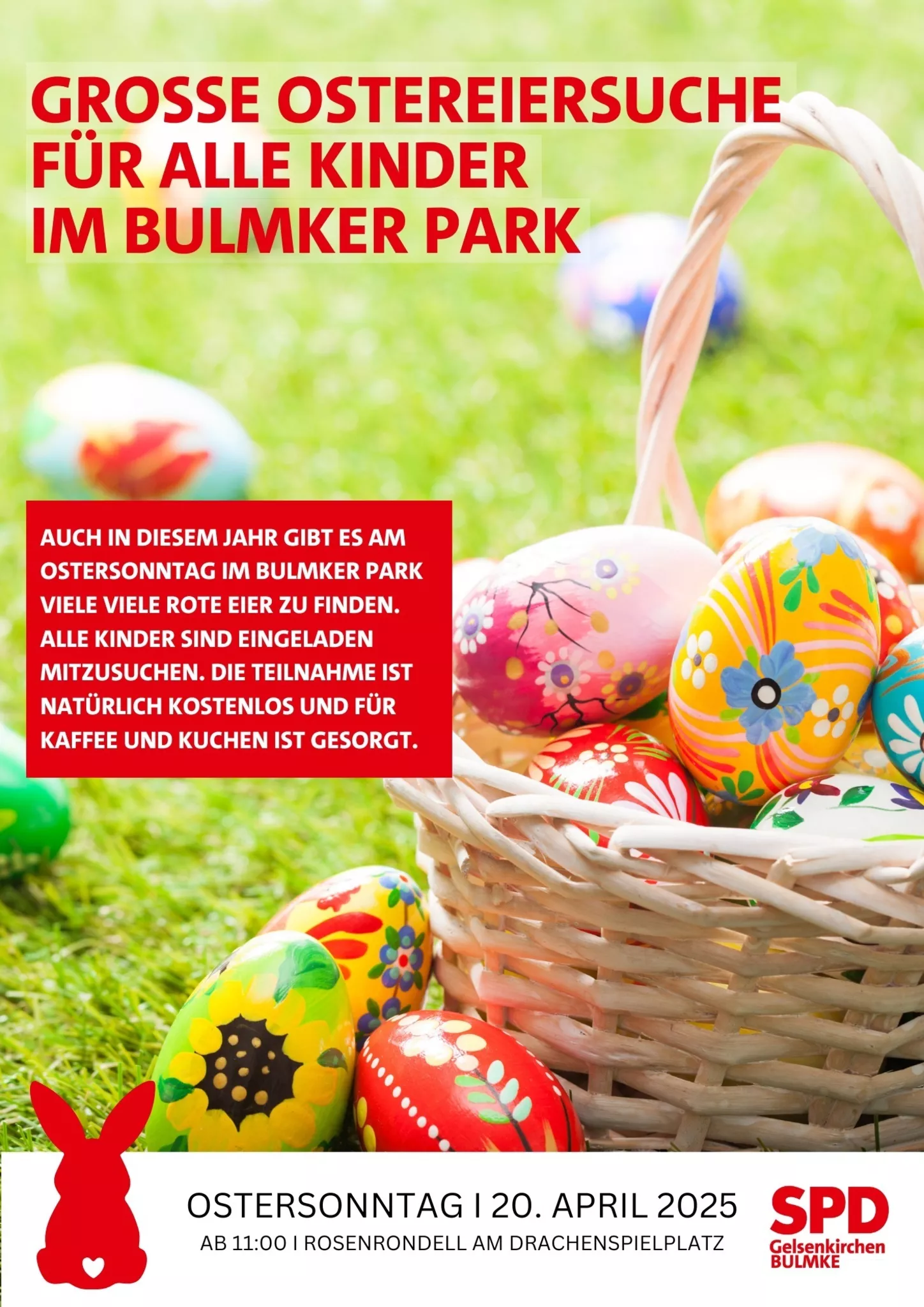 Ostereiersuche im Bulmker Park: Für alle Kinder: Große Ostereiersuche im Bulmker Park ...