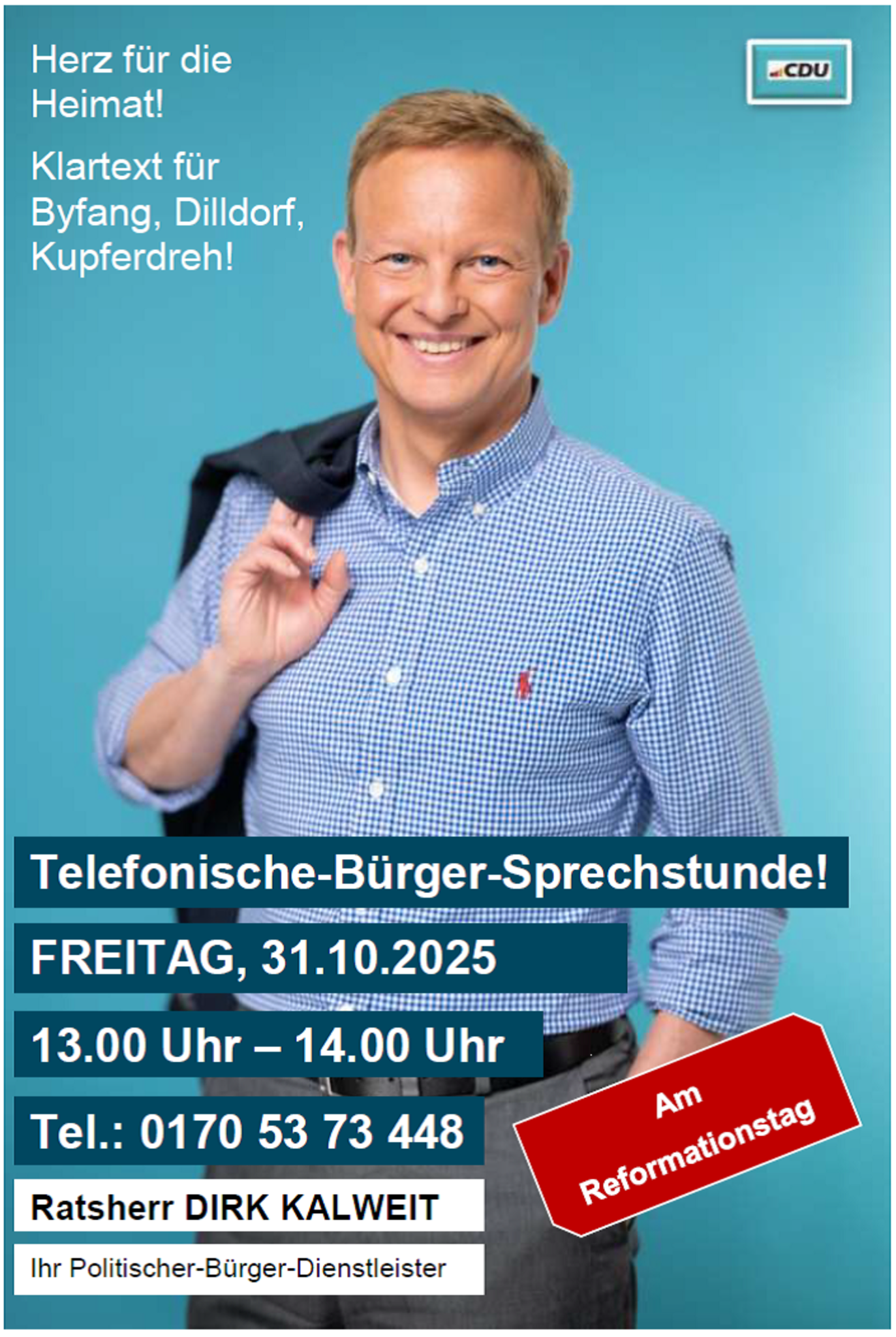 „POLITIK in 60 Minuten!“ - Ratsherr DIRK KALWEIT lädt zur wöchentlichen ...