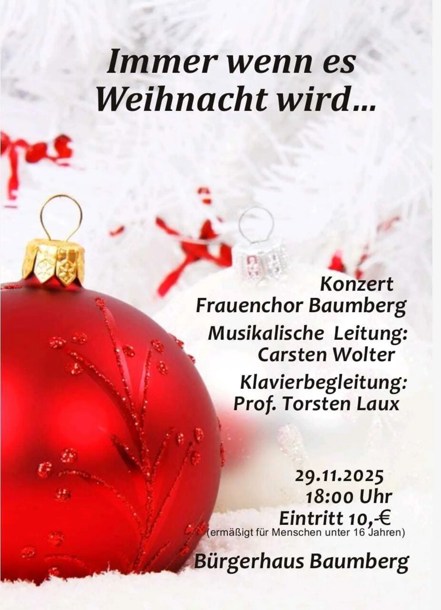 Frauenchor Baumberg: Advents-und Weihnachtskonzert: Immer wenn es ...