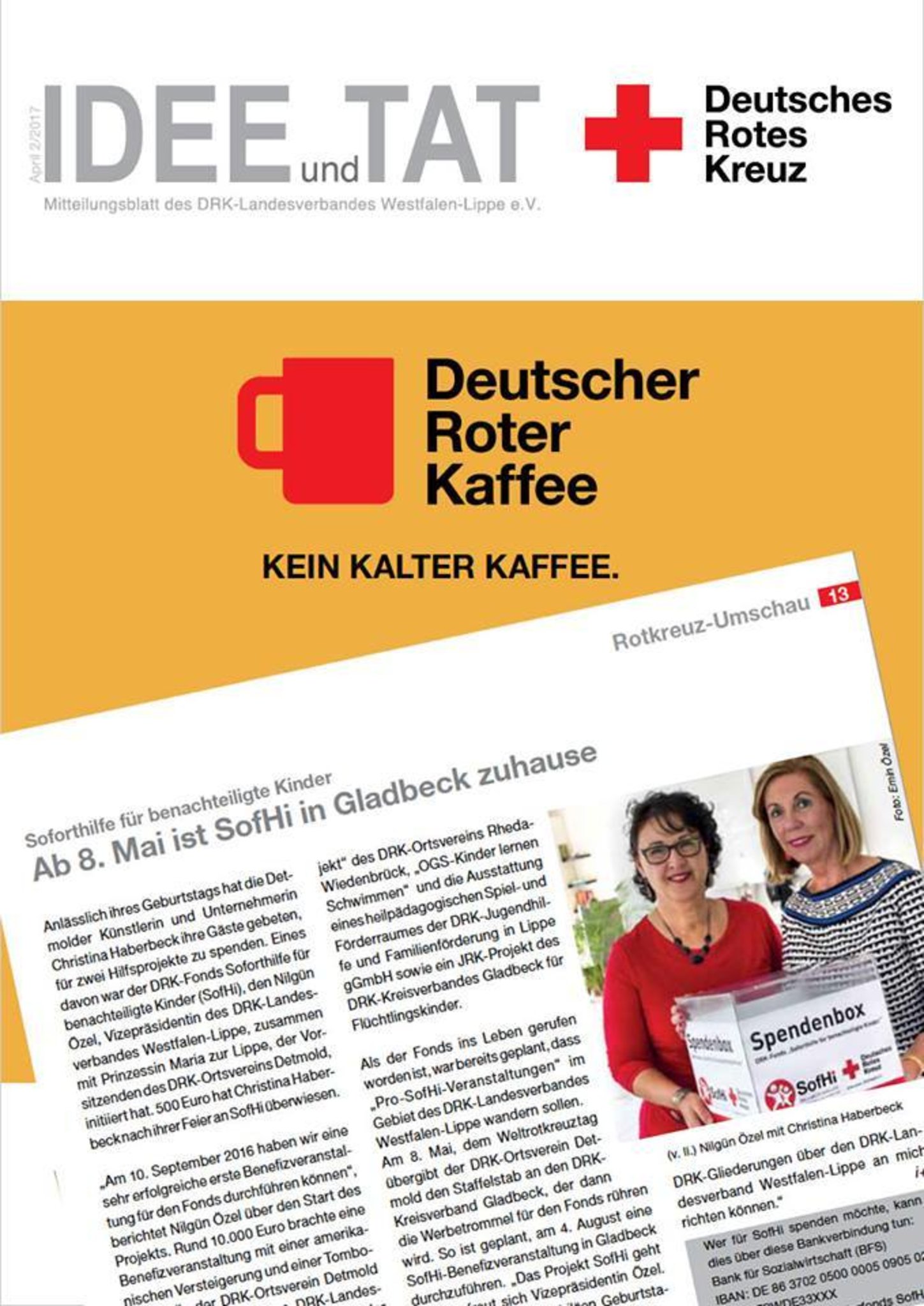 DRK Gladbeck; Staffelübernahme Projekt SofHi Soforthilfe für benachteiligte Kinder - Ab 8. Mai ...