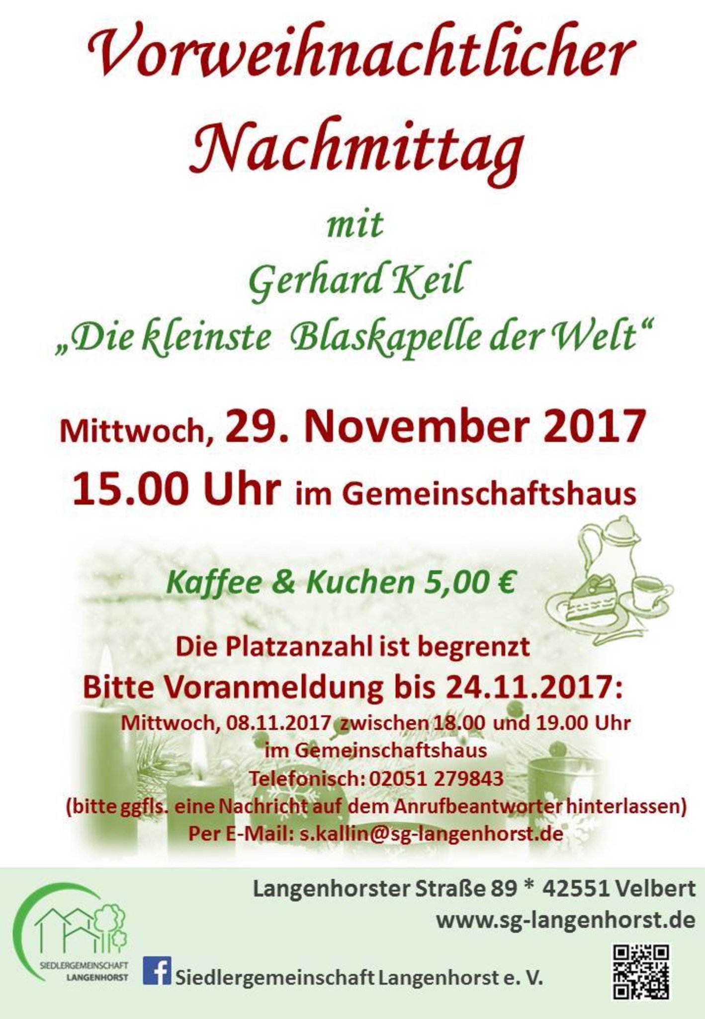 Vorweihnachtlicher Nachmittag der Siedlergemeinschaft Langenhorst e. V.