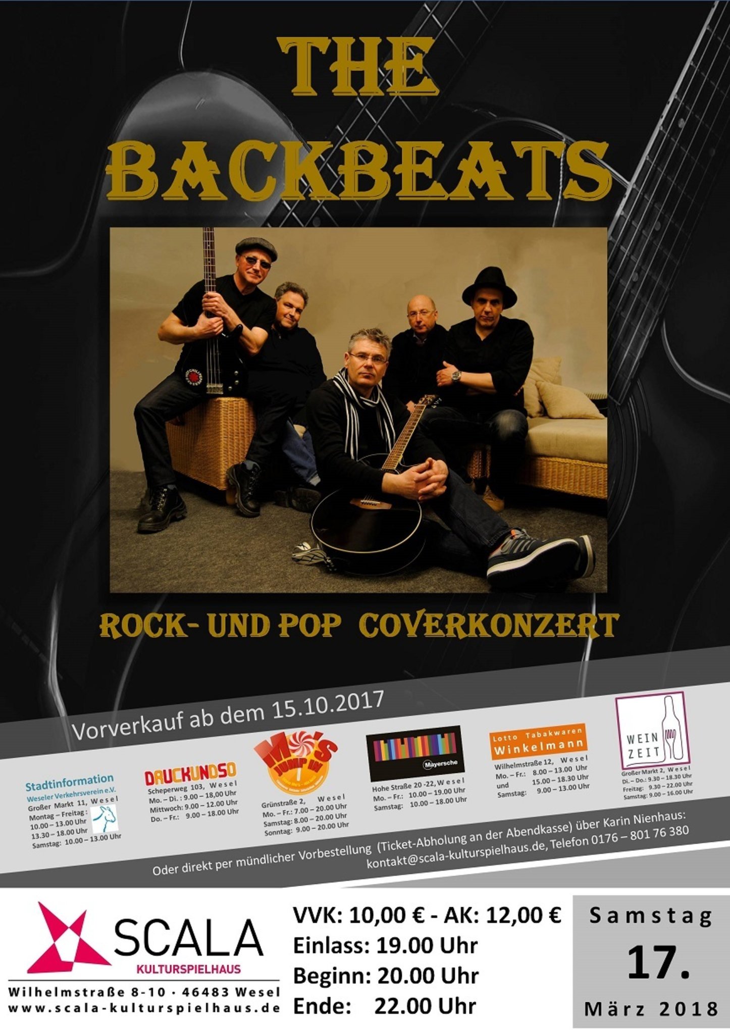 15 Jahre `The Backbeats` Rock- und Pop Coverkonzert