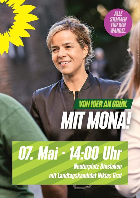 GRÜNE Spitzenkandidatin Neubaur zusammen mit Graf auf dem Neutorplatz