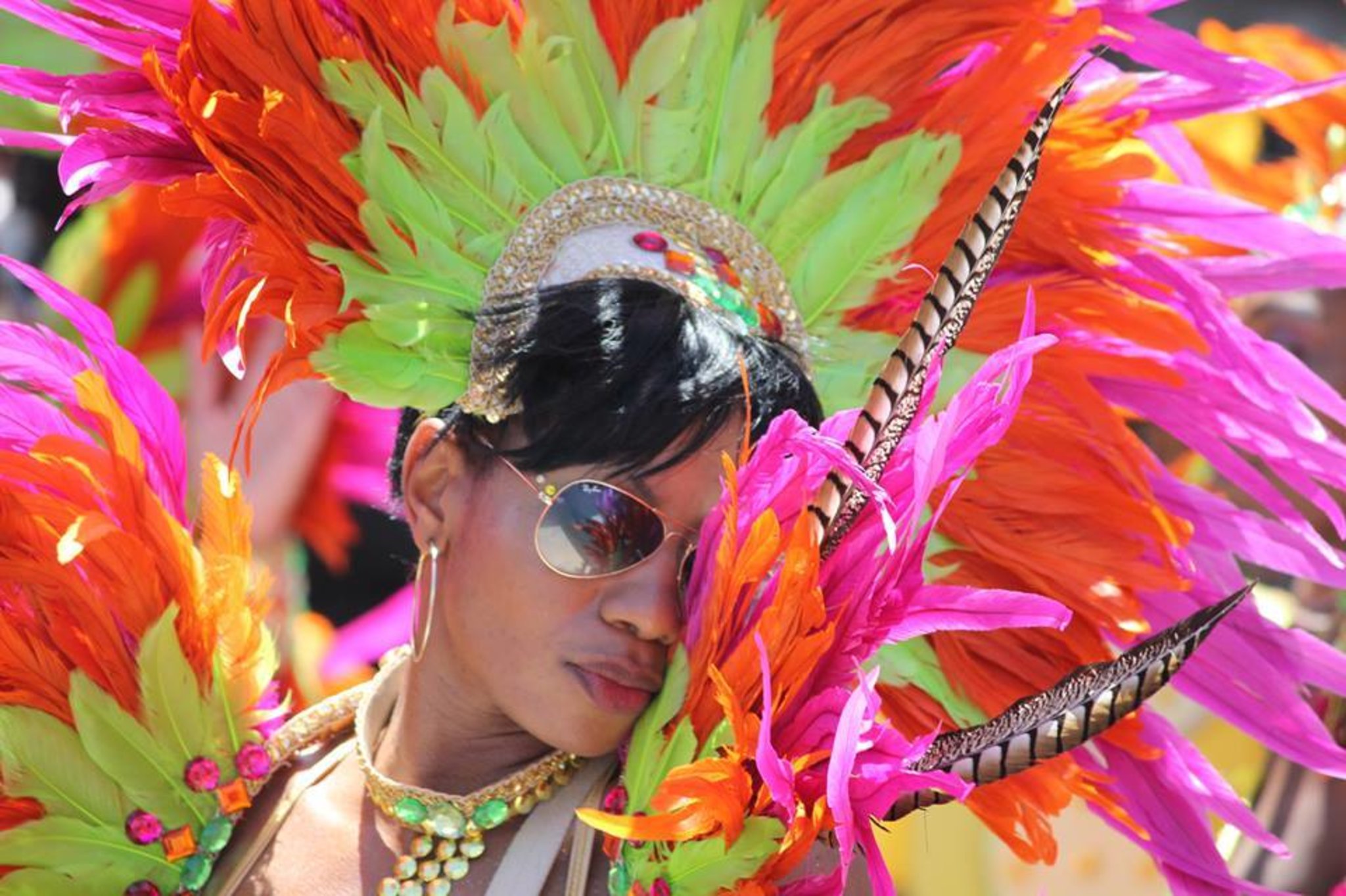 Ein Paradiesvogel beim Carnaval in San Francisco