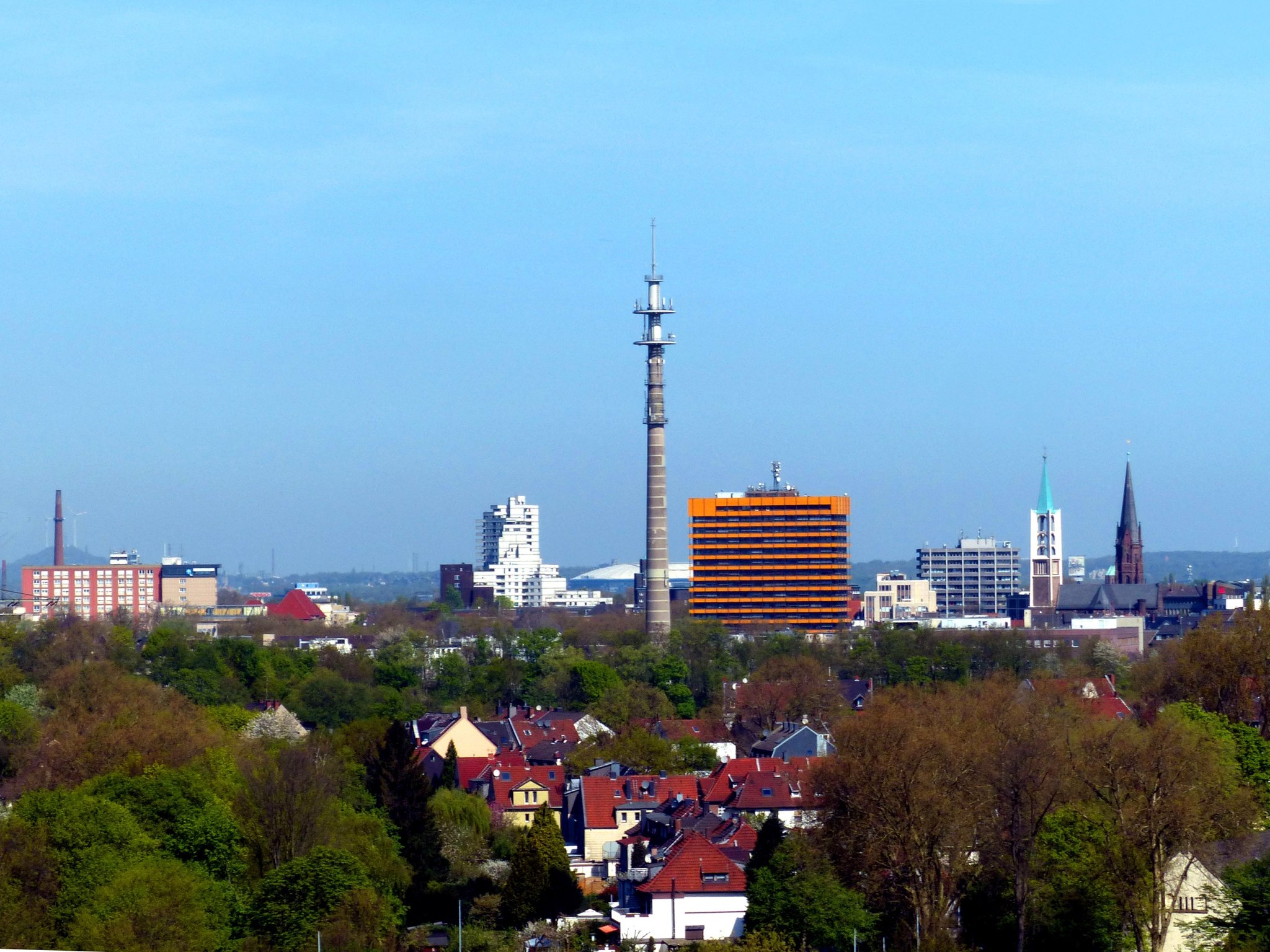 Gelsenkirchen Skyline im Frühling 2018